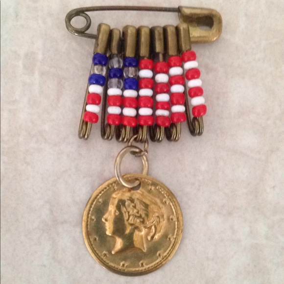 Hand Crafted | Jewelry | Hand Crafted Vintage Flag Pin | Poshmark